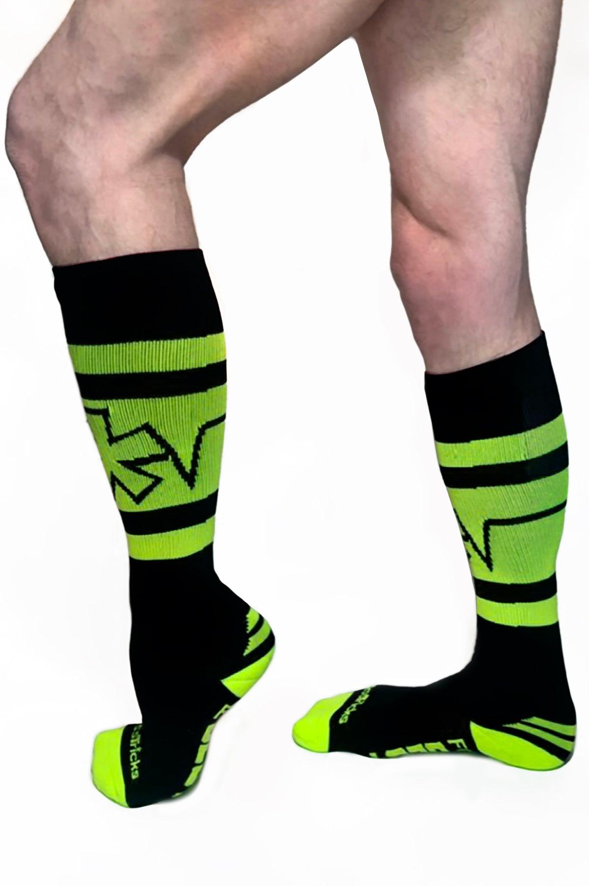 KNEE HIGH SOCKS | Hidden Pockets | NEON GREEN – *ssTricks